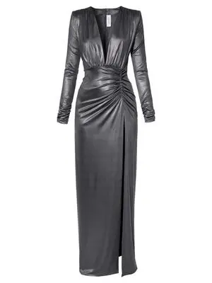 AGGI BY HALEWSKI Clarissa Pearl Maxi Dress - Grey