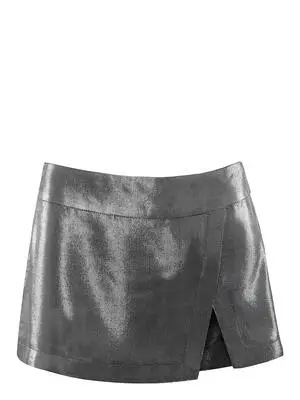 VESTIAIRE D'UN OISEAU LIBRE Metallic Mini Skirt - Silver