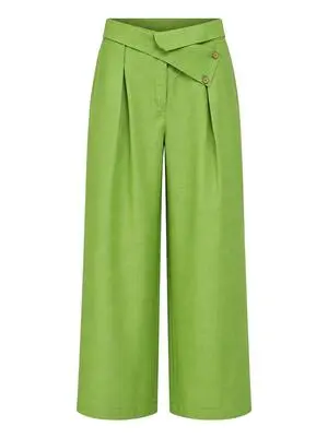 LUMINA ELIGMA The Wrapline Linen Trouser - Green