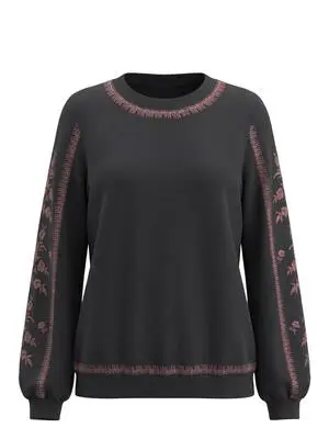 NOOKI DESIGN Catalina Embroidered Sweater In Washed - Blue