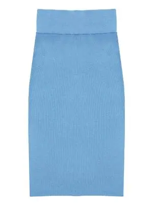 ZENZEE Cashmere Midi Knit Skirt Sky - Blue
