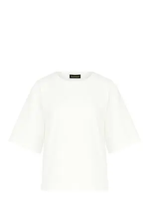CONQUISTA Oversized Mercerized Cotton T-shirt With Elbow-length Sleeves - White