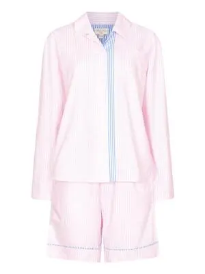 NOLOGO-CHIC Stripe Stock Set Shorts Pj Cotton - Pink