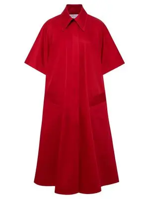 FEMPONIQ Oversized Cape Cotton Dress / Berry - Red