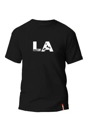 EIGHT X Black / White A Day In La Graphic T-shirt Black - Black/white