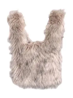 LOVE AND NOSTALGIA Frankie Fur Bag Grey - Brown