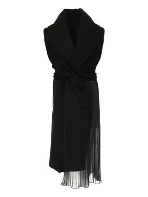 SILVIA SERBAN Deconstructed Tweed Vest With Pleated Veil - Black