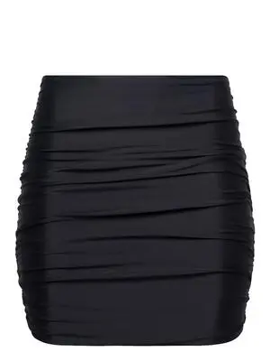PLAYALUXE Rio Ruched Mini Skirt Black