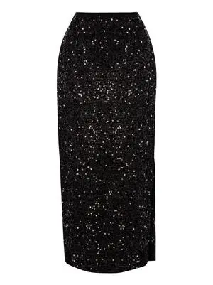 ELSAVA Sequin Maxi Skirt - Black