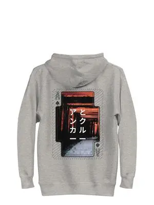 ANCHOR & CREW Anchor & Crew Heather Four Japan Gurafiku Cotton Blend Hoodie Grey