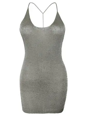 NATALIA FEDNER Sparkly Yarn Knit Mini Dress -
