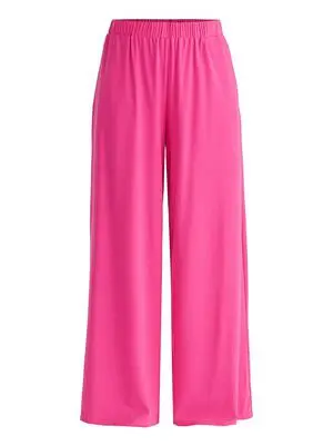 PAISIE Wide Leg Lyocell Jersey Trousers In Hot - Pink