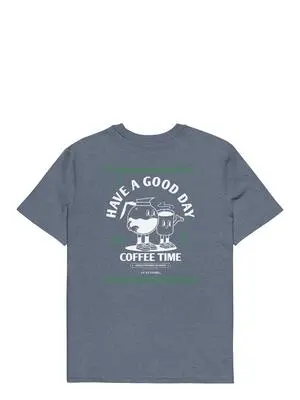 ANCHOR & CREW Heather Gustatory Have A Good Day Organic Cotton Embroidered T-shirt - Blue