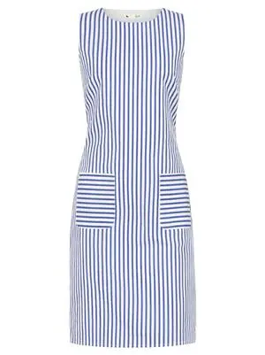 YUMI Navy Stripe Cotton Shift Dress - Blue