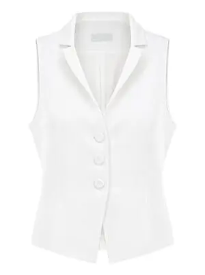 CANSU XI Paris Vest Vegan Silk - White