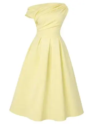 GIRL IN MIND Betty Asymmetric Midi Dress - Yellow