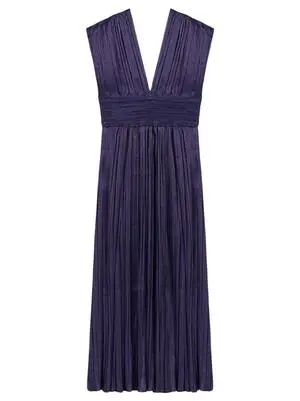 NOCTURNE Sleeveless V-neck Midi Dress - Blue