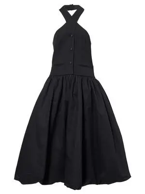 AMY LYNN Garcelle Halterneck Midi Dress - Black