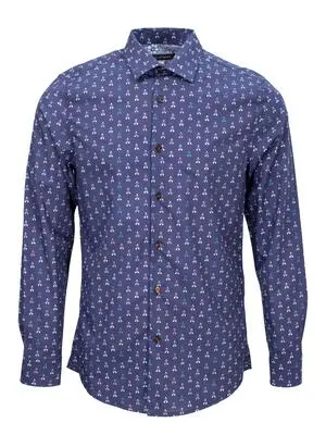 LORDS OF HARLECH Nigel Guitar Skulls Shirt Skipper - Blue