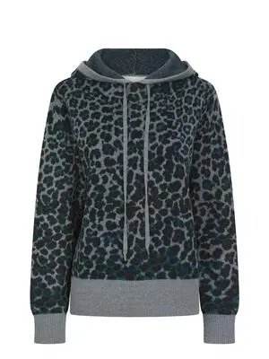 NOOKI DESIGN Blue / Grey Leopard Norwood Hoodie In Grey - Blue/grey