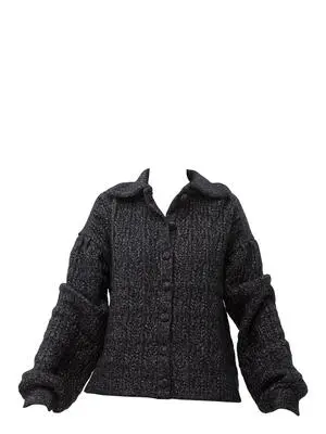 MAISON BOGOMIL Chunky Cable Knit Glittery Cardigan Black