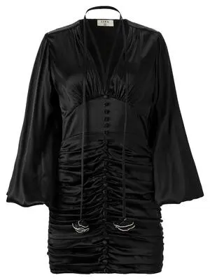 LITA COUTURE Ruched Mini Dress - Black