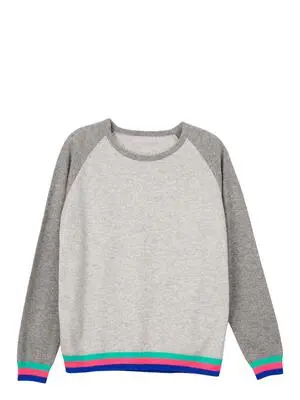 COVE Car Cashmere Jumper With Neon Stripes - Grey