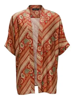 ORIGIN OF HEARTS Neutrals / Imai ’s Contemporary Kimono Shirt - Red