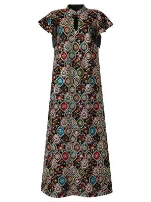 JULIA ALLERT Royal Embroidered Kaftan Dress - Black