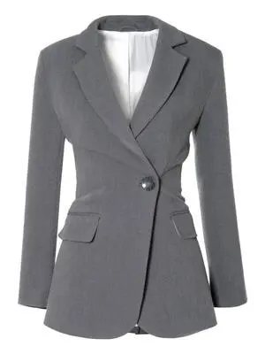 AGGI BY HALEWSKI Isabella Baltic Hourglass Shaped Feminine Blazer - Grey