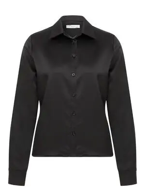 MAAN ISTANBUL Smooth Satin Shirt – Days Black