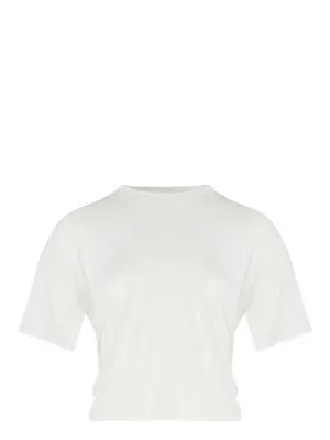 PCFG Free Heaven Crop Draped Tshirt Blanc De Blanc - White