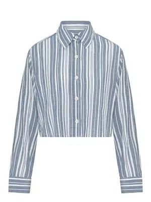 NUDEA The Cropped Shirt French Navy Stripe - Blue