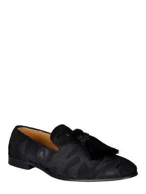 DAVID WEJ Alberto Abstract Jacquard Loafers - Black
