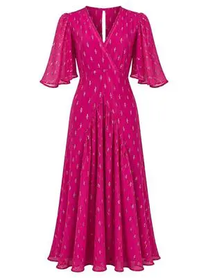 ROSE & NANCY Talia Fuchsia Maxi Dress - Pink