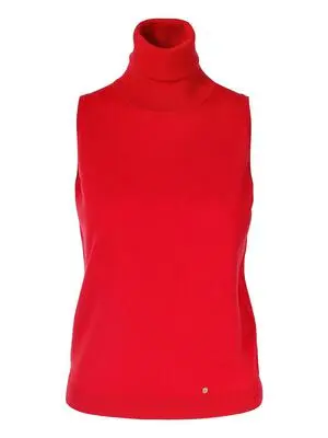 TIRILLM Alicia" Sleeveless Merino Wool Top - Red