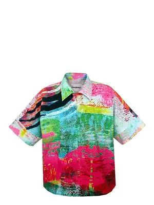 MAXJENNY Green / Red Cropped Shirt Mother Pink Red Green - Green/red