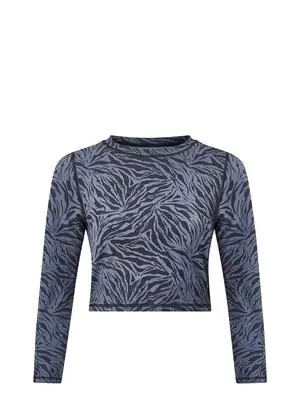 LULA-RU Long Sleeve Top Tiger Print - Grey