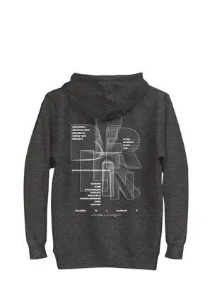 ANCHOR & CREW Gustatory Berlin Coffee Scene Embroidered Cotton Blend Hoodie - Black