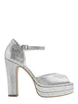 TERRY DE HAVILLAND Lena Platform Block Heels - Silver