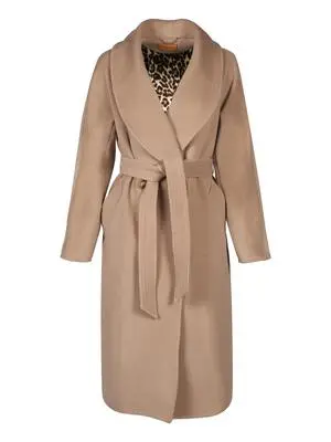 SANTINNI Hepburn' 100% Italian Virgin Wool & Cashmere Coat In Grigio - Grey