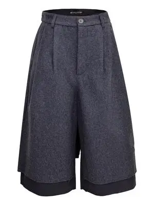 SMART AND JOY Wool Wide Leg Shorts - Grey