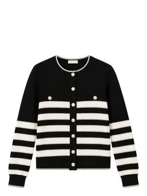 NUVV COLLECTION Nuvv Collection Striped Button-Front Cardigan
