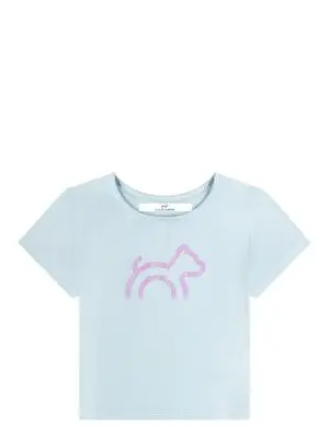 CLOUD HAVEN Rib Logo Tee - Blue