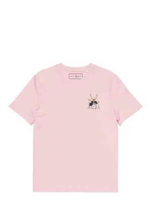 ANCHOR & CREW Cotton Pink Drummer Monkey Organic Cotton Embroide T-shirt - Red