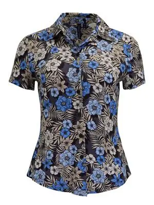 LORDS OF HARLECH Shelley Tropical Mix Printed Shirt - Black