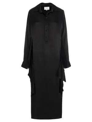SILVIA SERBAN Satin Dress With Long Sleeves - Black