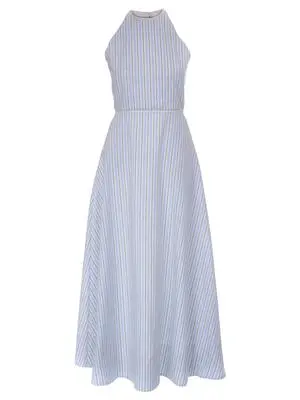 SOFIA TSERETELI Striped Cotton Maxi Dress - Blue/white