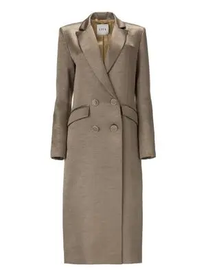 LITA COUTURE Belted Midi Trench Coat In Liquid