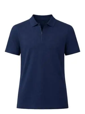 NUVV COLLECTION S Zip-neck Polo Lightweight Knit - Blue